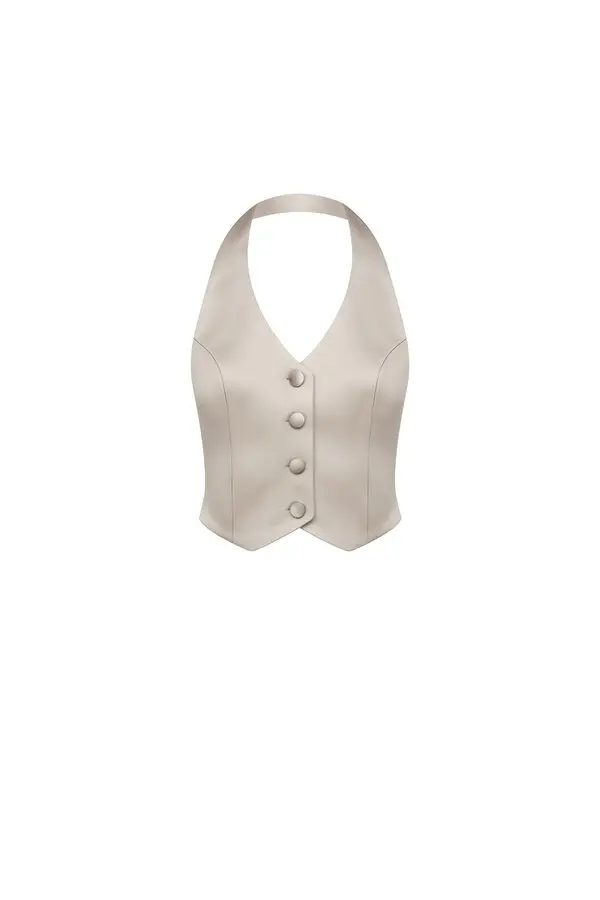 NAZLI CEREN Mirelle Vest In Smoked