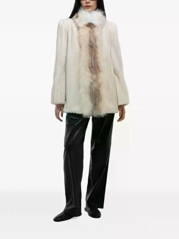 DUCIE Sienna Ribbed Faux-fur Jacket - Neutrals
