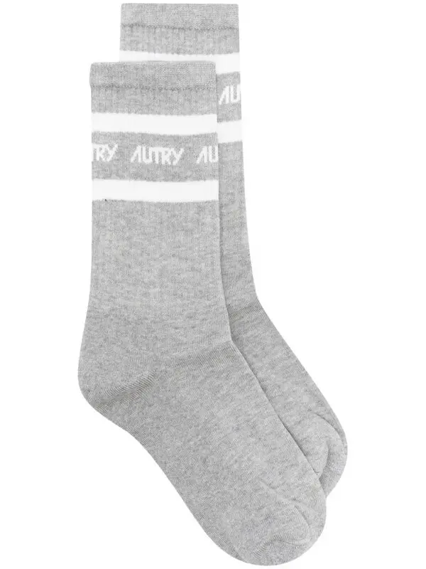 AUTRY Logo-intarsia Mid-calf Socks