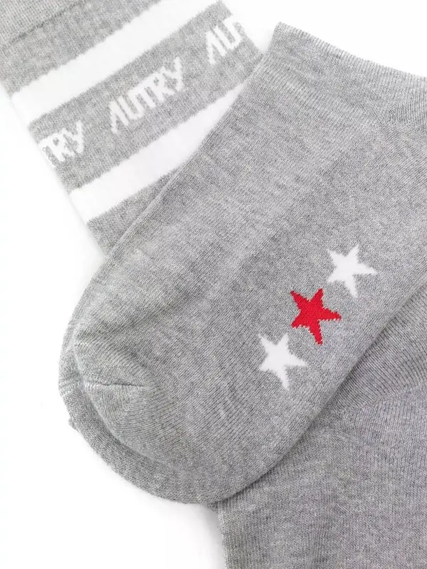 AUTRY Logo-intarsia Mid-calf Socks