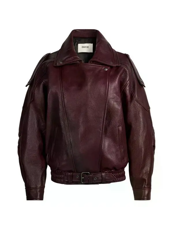 DUCIE Cindy Leather Jacket - Red