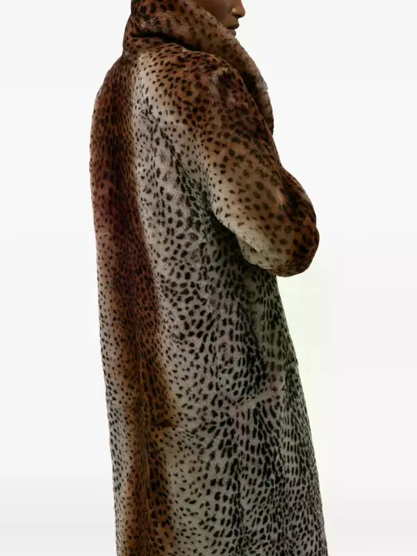 DUCIE Victoria Leopard-print Shearling Coat