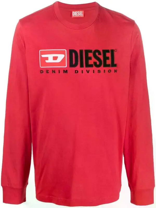 DIESEL® Logo-print Long-sleeve Sweatshirt - Red