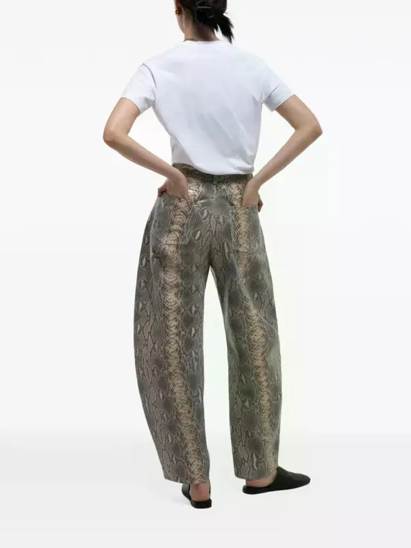 DUCIE Billie Python-embossed Leather Trousers