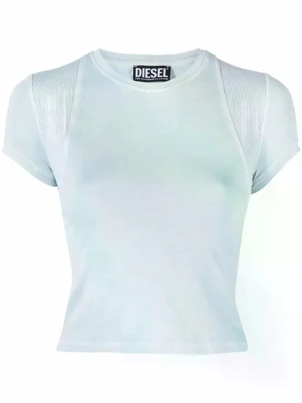 DIESEL® Cropped Fine-ribbed T-shirt