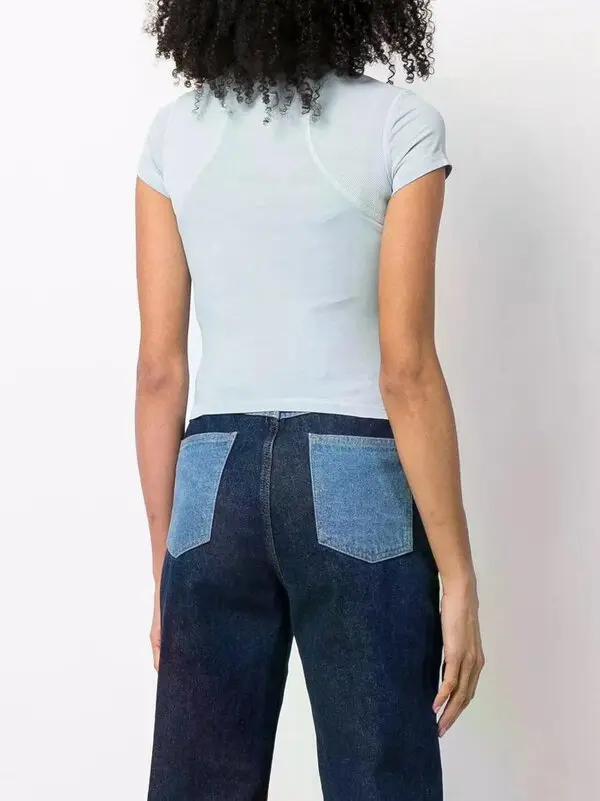 DIESEL® Cropped Fine-ribbed T-shirt