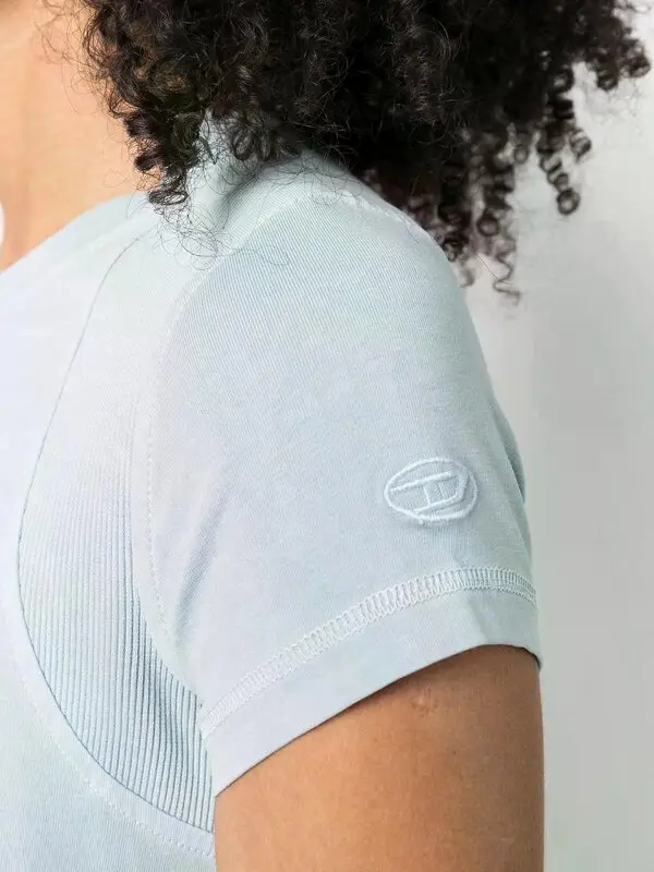 DIESEL® Cropped Fine-ribbed T-shirt
