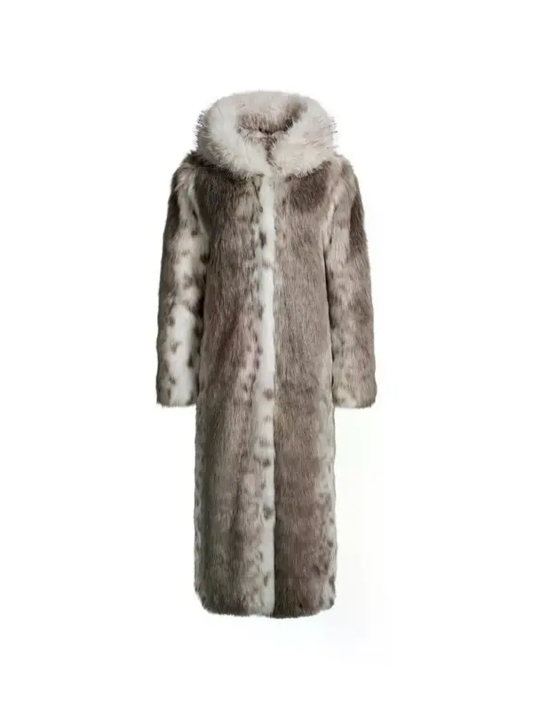 DUCIE Dina Hooded Faux-fur Coat - Grey