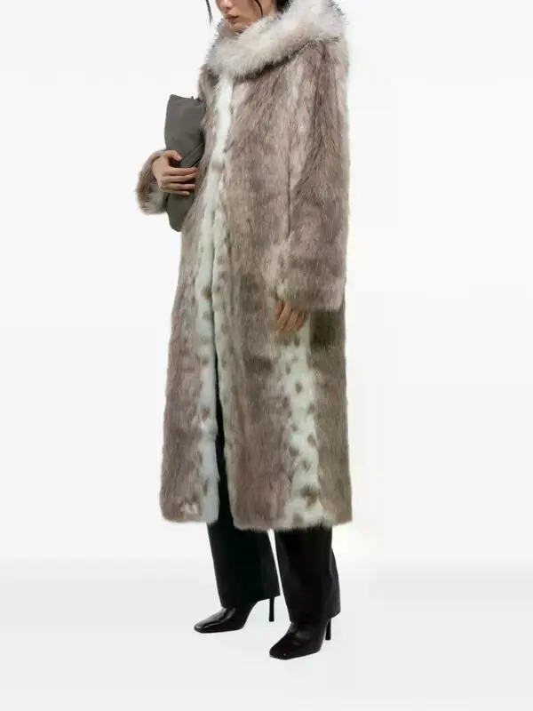 DUCIE Dina Hooded Faux-fur Coat