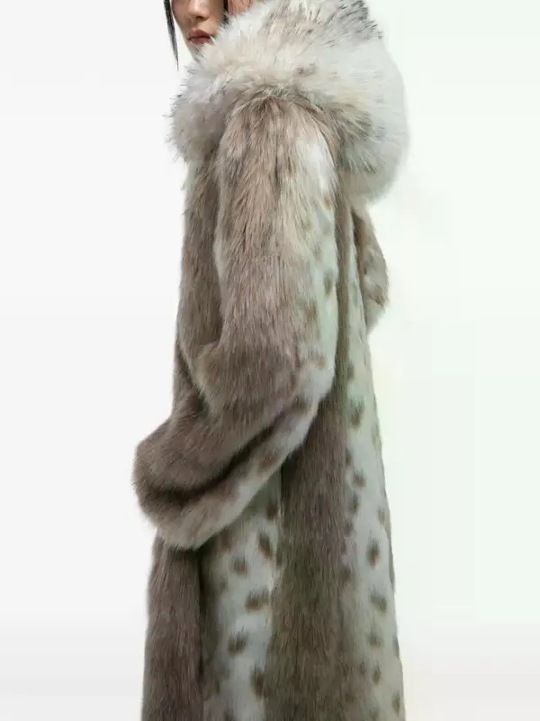 DUCIE Dina Hooded Faux-fur Coat