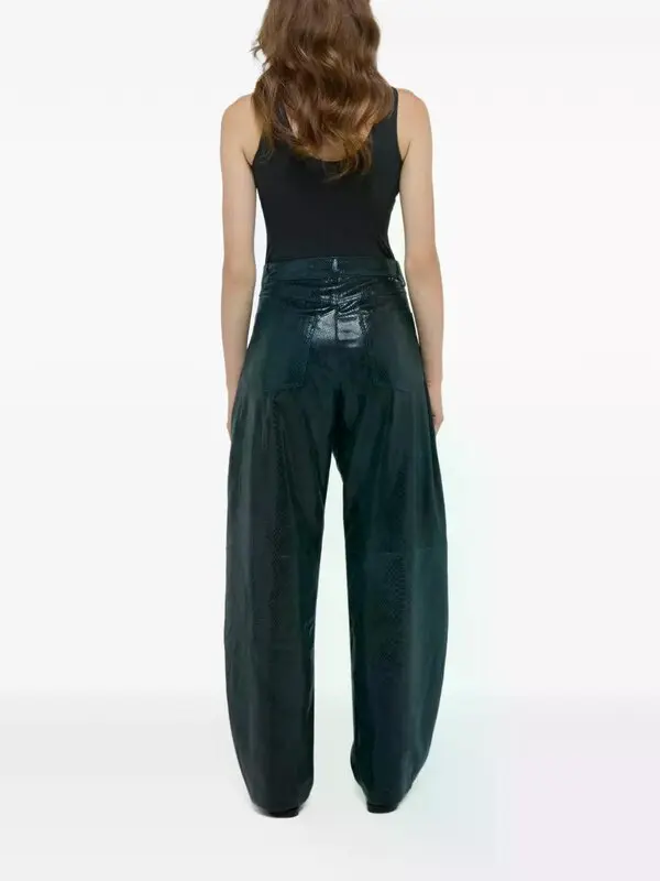 DUCIE Billie Python-embossed Leather Trousers