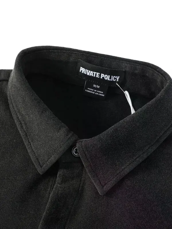 PRIVATE POLICY Washed Long-sleeve Polo Shirt