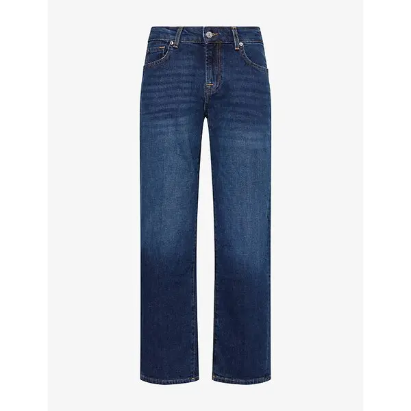 7 For All Mankind Calie Straight Ankle Cotton Denim Jeans