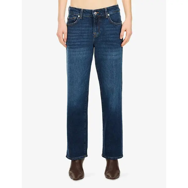 7 For All Mankind Calie Straight Ankle Cotton Denim Jeans