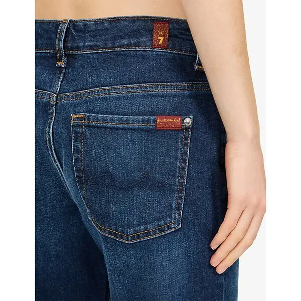 7 For All Mankind Calie Straight Ankle Cotton Denim Jeans