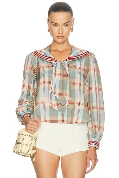 BODE Canyon Plaid Blouse