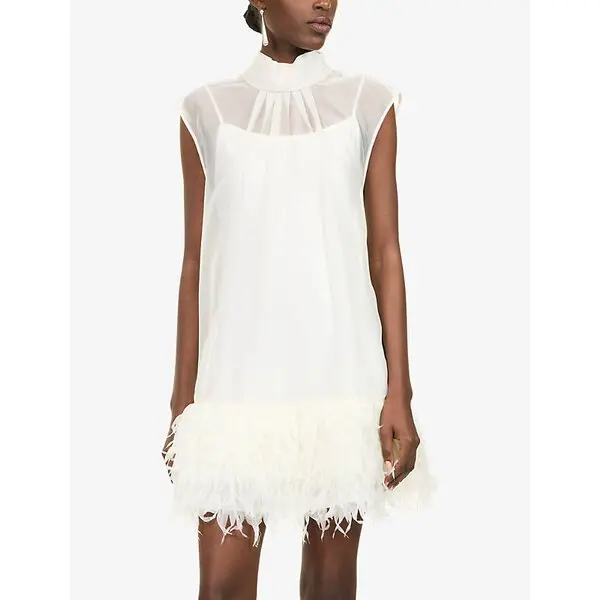 Simkhai Shirya Featherlike Organza Mini Dress