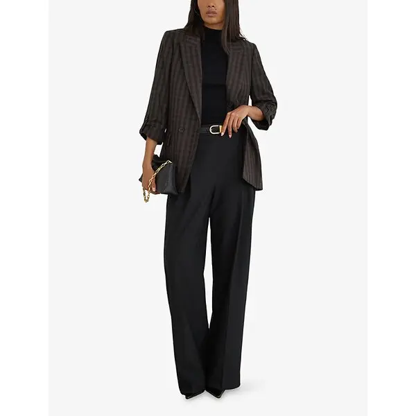 REISS Nolah Checked Wool Blazer