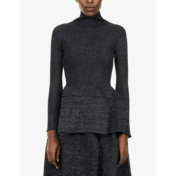 CFCL Pottery Glitter Ribbed-knit Top