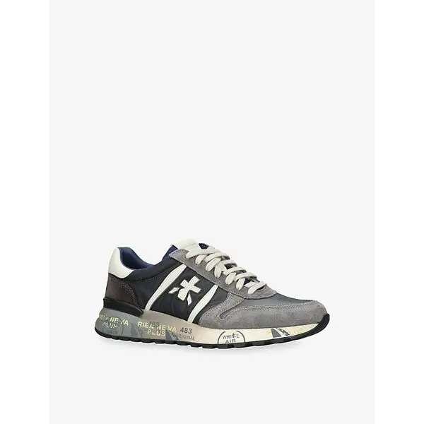 Premiata Lander Suede And Woven Trainers