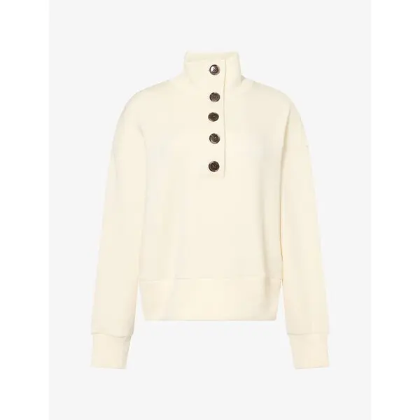 Varley Bronya Button-placket Jersey Sweatshirt