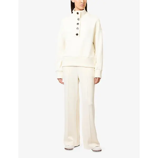 Varley Bronya Button-placket Jersey Sweatshirt