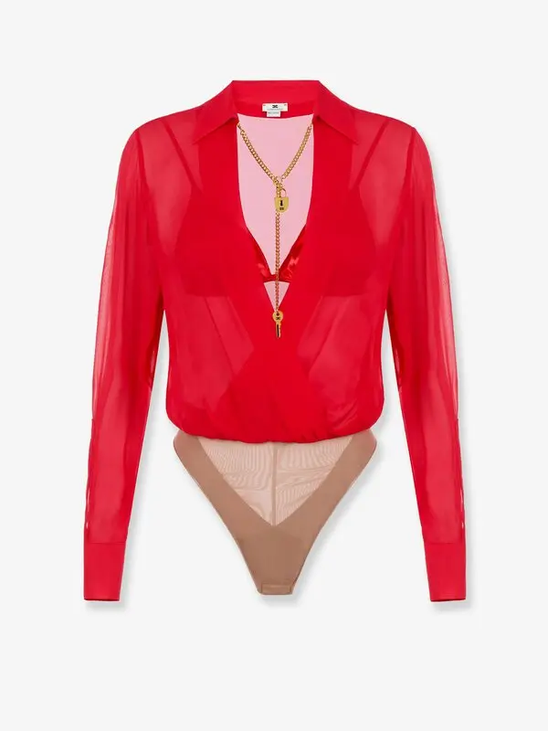 Elisabetta Franchi Viscose Body Shirt - Red