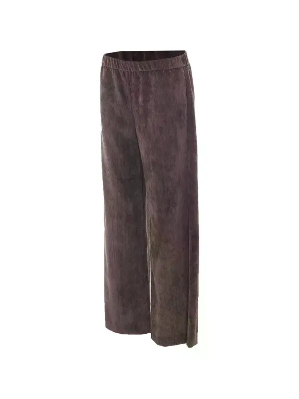 RUE DU BAC Ribbed Velvet-effect Wide-leg Trousers
