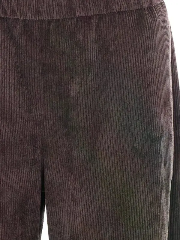 RUE DU BAC Ribbed Velvet-effect Wide-leg Trousers