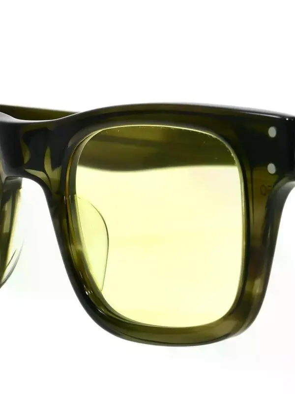 JULIUS TART OPTICAL Boeing Rectangle-frame Glasses - Green