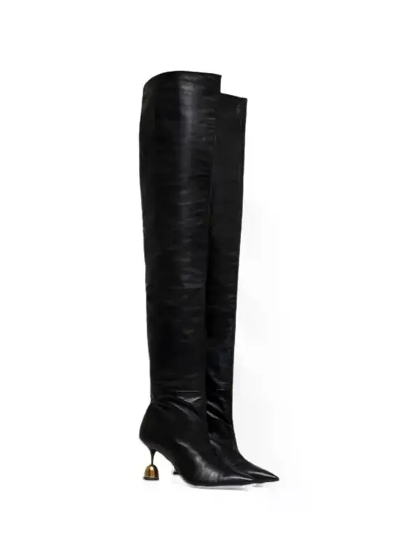VANDA NOVAK Nicole Leather Knee-high Boots