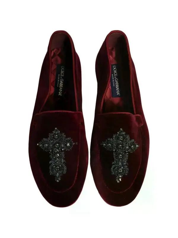Dolce & Gabbana Embellished Suede Loafers