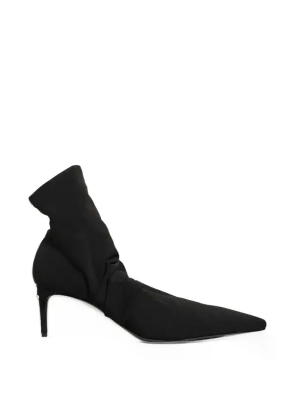 Dolce & Gabbana Stretch-jersey Ruched Ankle Boots - Black