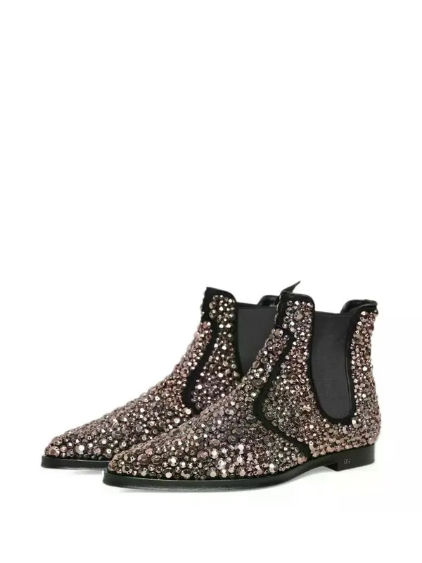 Dolce & Gabbana Crystal-embellished Chelsea Ankle Boots