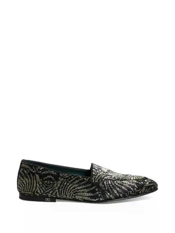 Dolce & Gabbana Silver-embellished Loafers