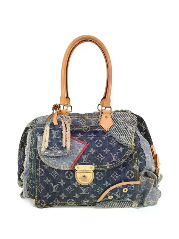 LOUIS VUITTON Patchwork Monogram Denim Tote Bag