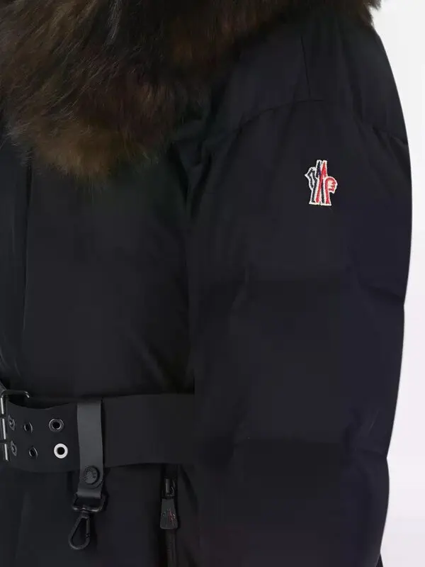 Moncler Sioule Shearling-collar Belted Ski Jacket