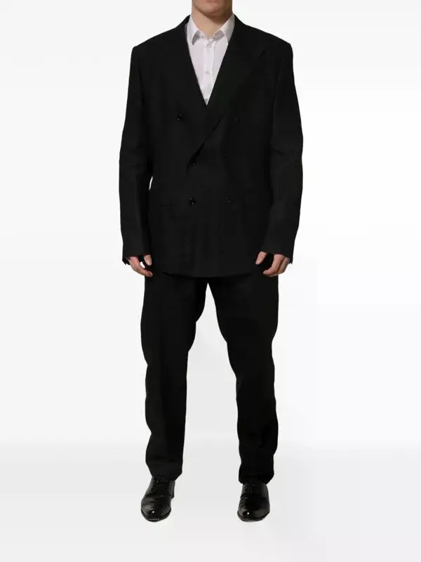 Dolce & Gabbana Double-breasted Linen Suit - Black