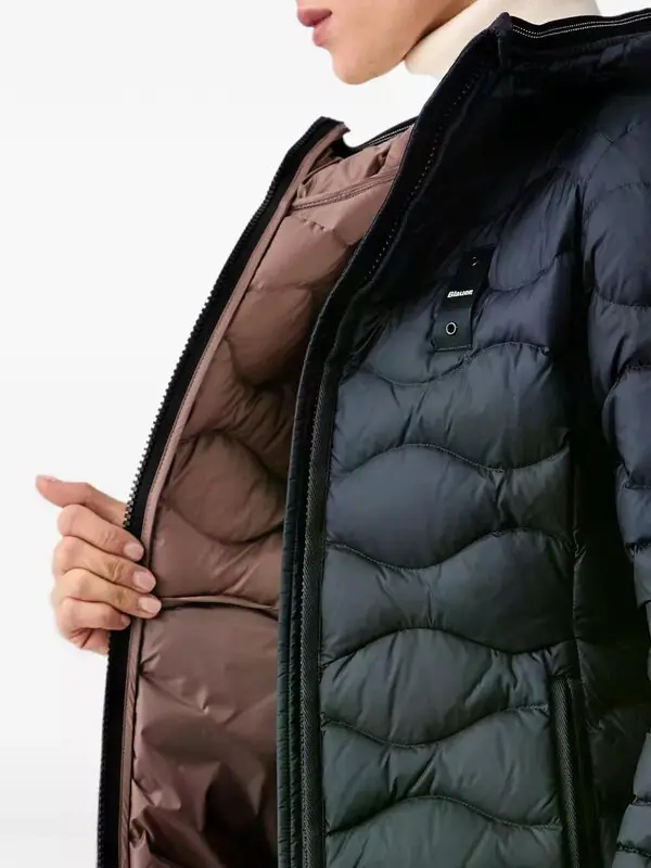 BLAUER. Wave-quilted Hooded Padded Jacket