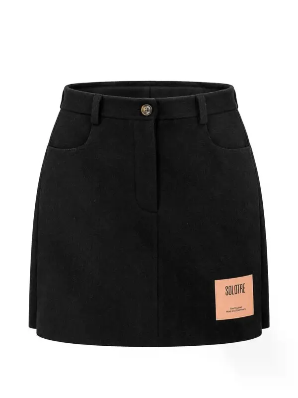 SOLOTRE Logo-patch Mini Skirt - Black