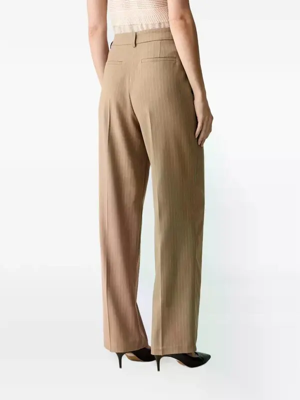 MORGAN Pinstripe Button-detail Trousers
