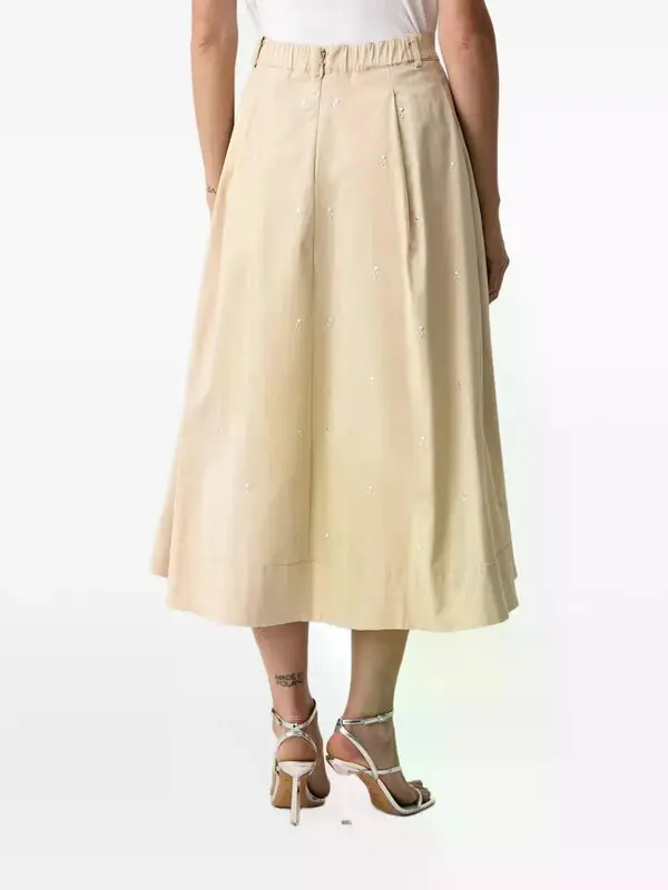 MORGAN Stud-embellished Pleated Midi Skirt