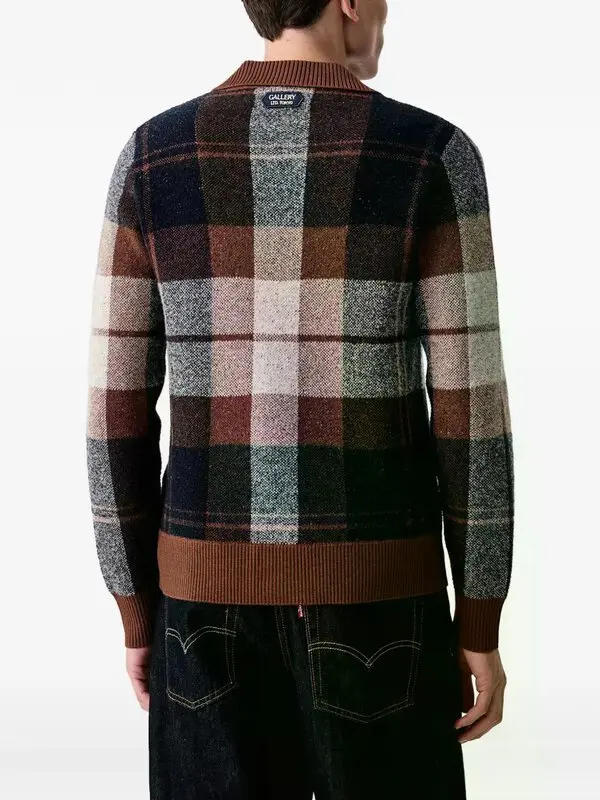 MOS MOSH Wando Check-pattern Cardigan