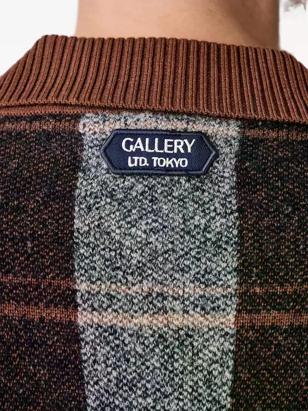 MOS MOSH Wando Check-pattern Cardigan
