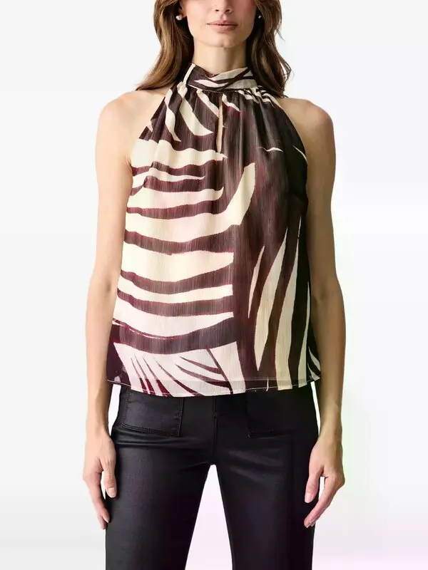 MORGAN Zebra-print Halterneck Blouse