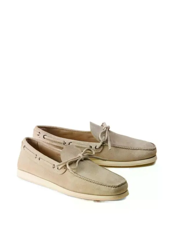 Car Shoe Reverse-calfskin Boat Shoes - Neutrals