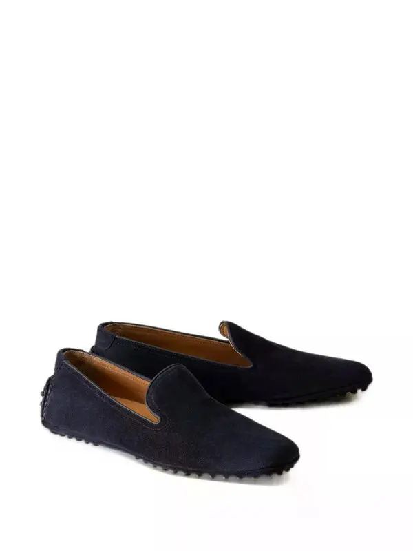 Car Shoe Hand-stitched Suede Loafers - Blue
