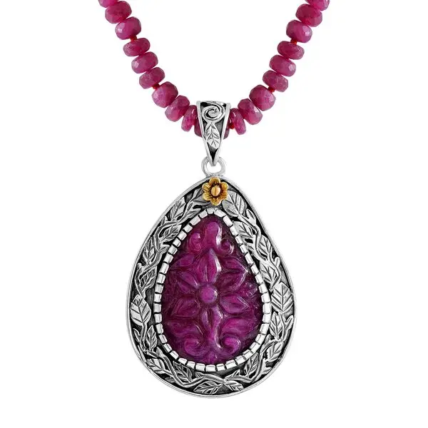 EMMA CHAPMAN JEWELS Hand-carved Ruby Statet Pendant