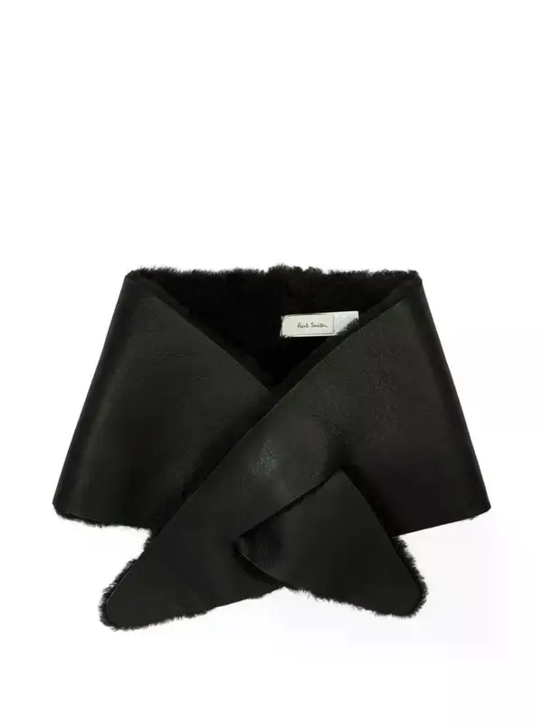 Paul Smith Leather Shearling Stole Scarf