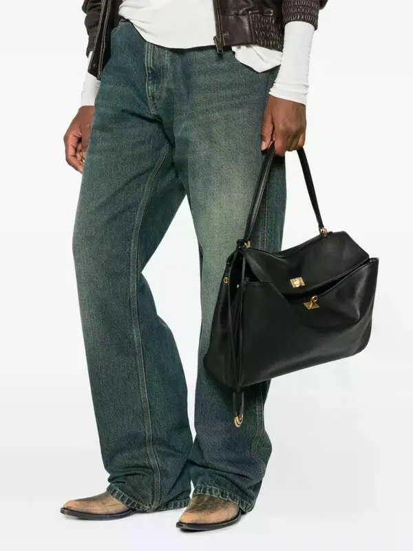 Balenciaga Medium Rodeo Leather Tote Bag - Black